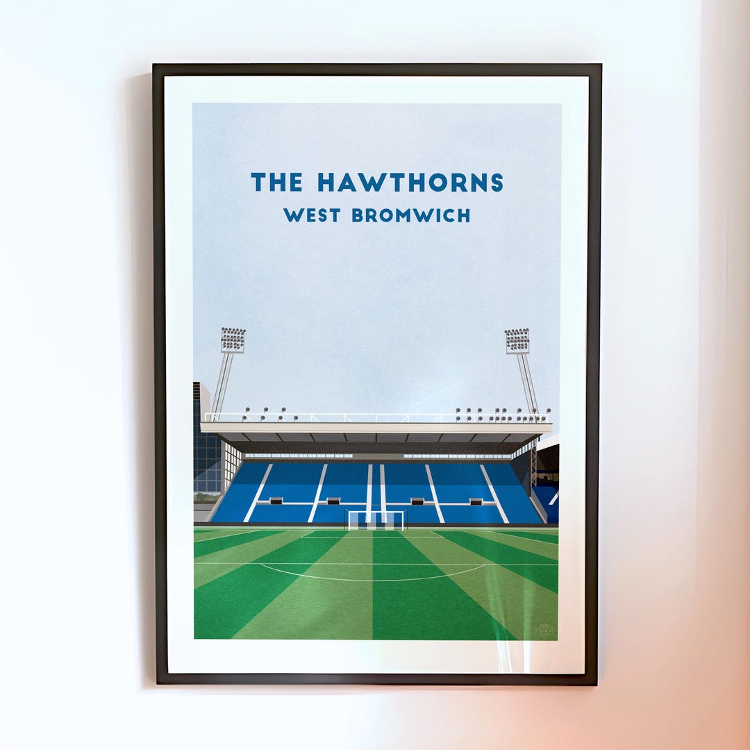 West Brom Albion Stadium the Hawthorns Print - Illustrated Football ...
