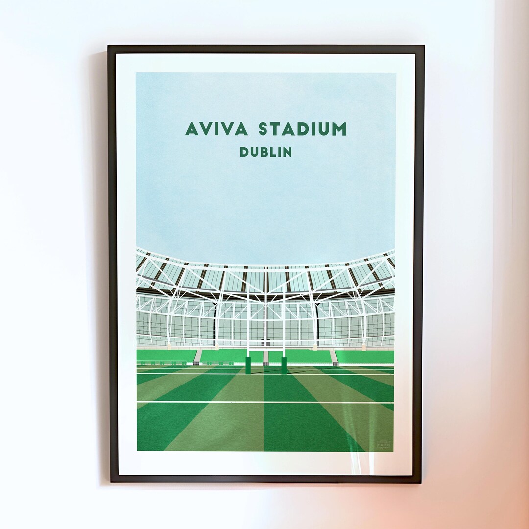 Ireland Rugby Aviva Stadium Print - Lansdowne Road Irish Rugby Poster ...
