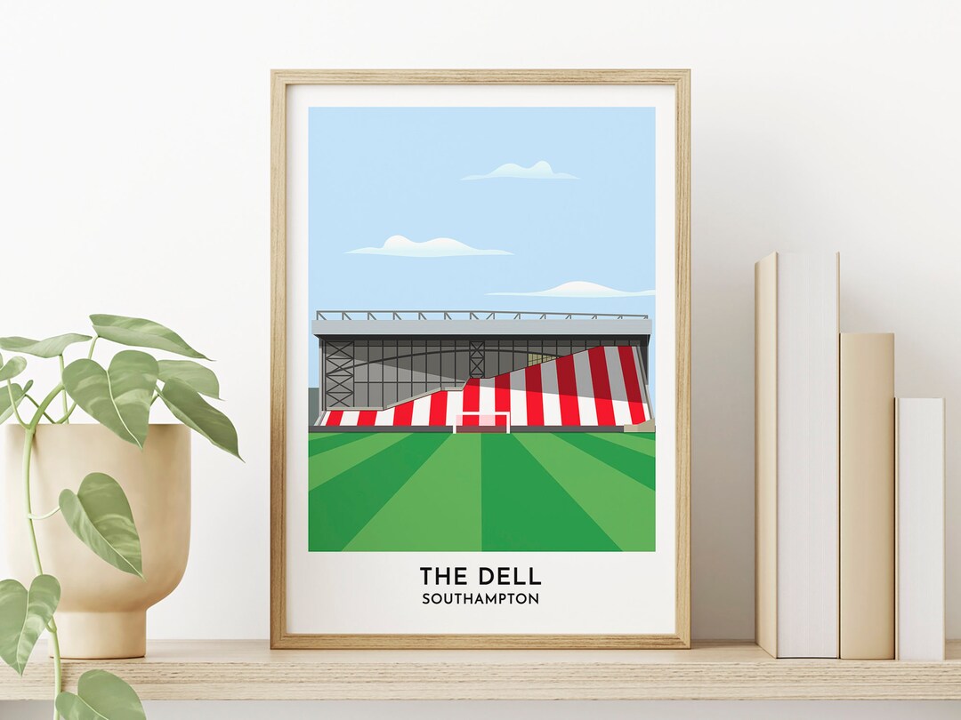 Southampton FC Poster Print, the Dell Illustration, Framed or Unframed ...