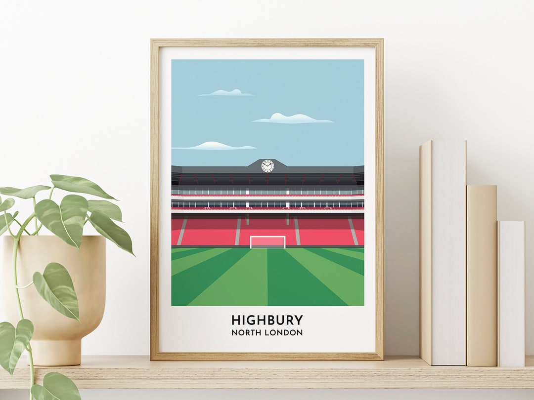 Arsenal Print Highbury Arsenal Gifts Gift for Him Gift for Her 60th ...