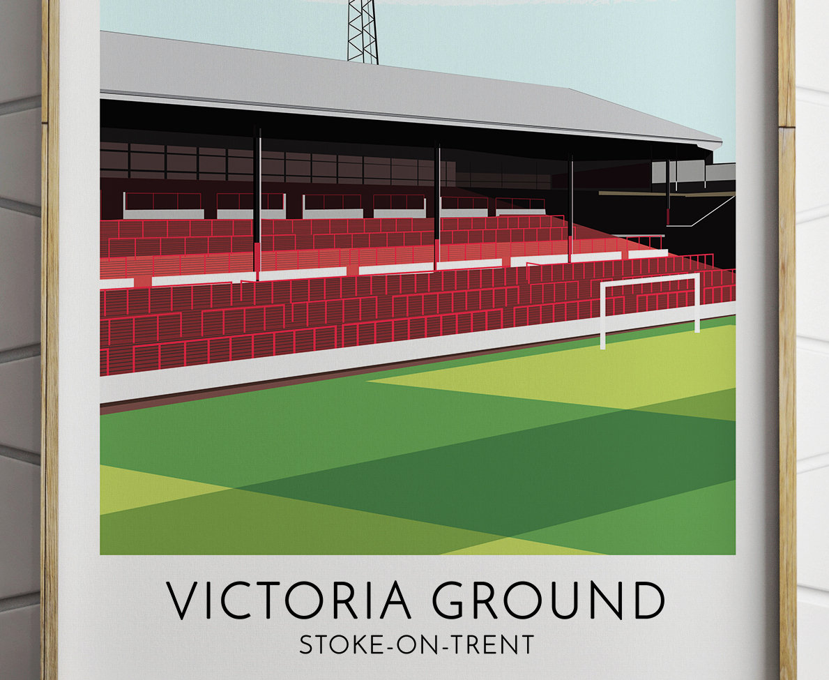 Stoke fc Victoria Ground Illustrated Print Stoke on Trent | Etsy