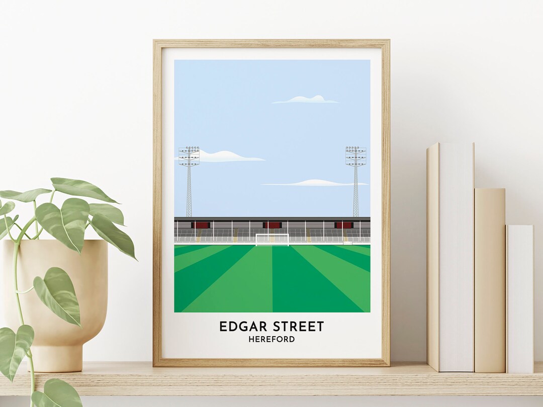 Hereford FC / Hereford United Football Ground, Edgar Street Stadium Art ...