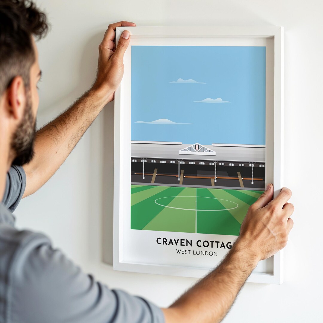 Fulham Football Ground Art Poster, Craven Cottage Stadium Print ...