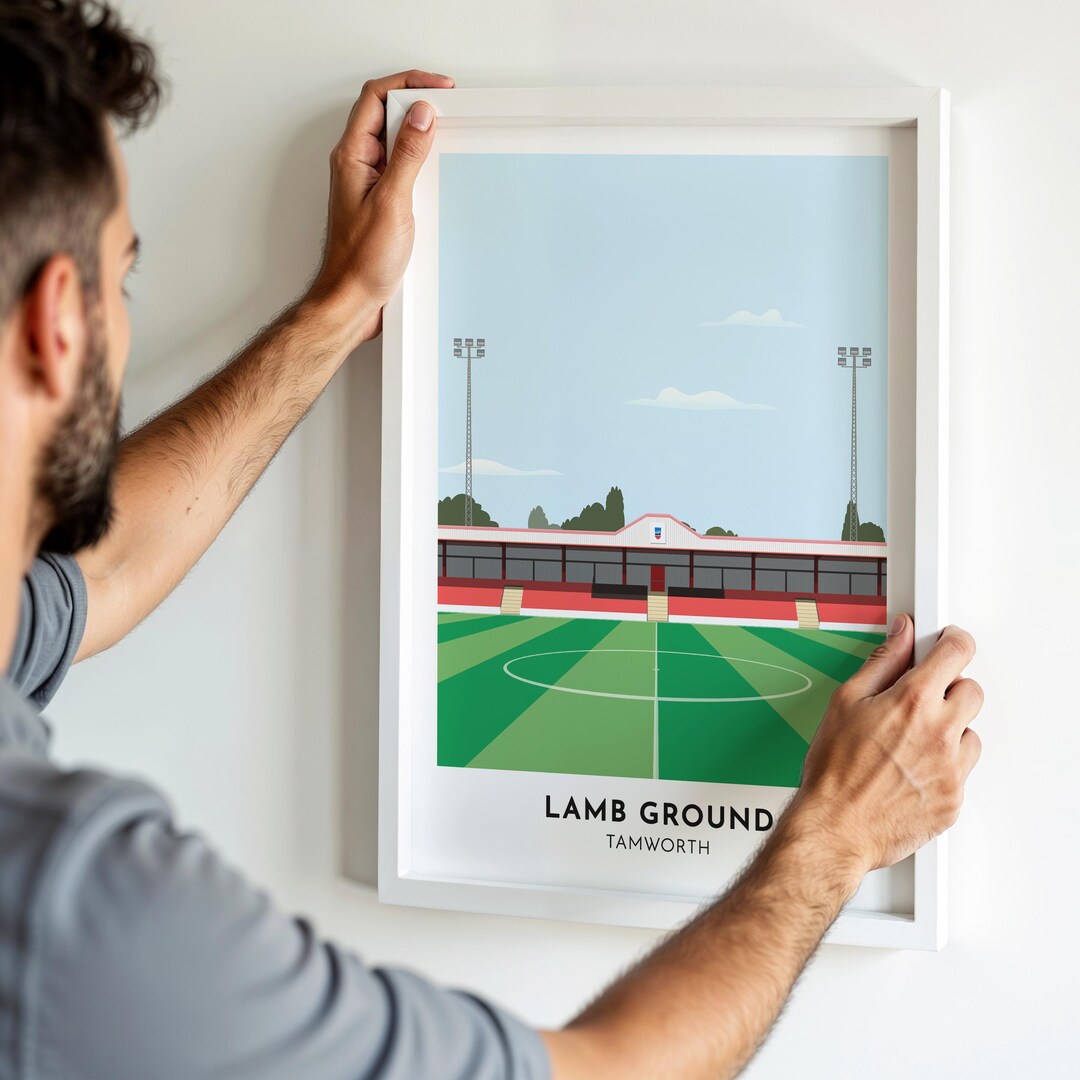 Tamworth FC Stadium Art Print, the Lamb Ground Illustrated Poster ...