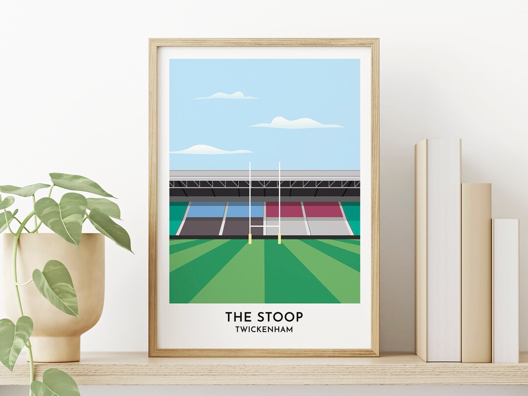 Harlequin Rugby Twickenham Stoop Stadium Print Rugby Present Gift for ...