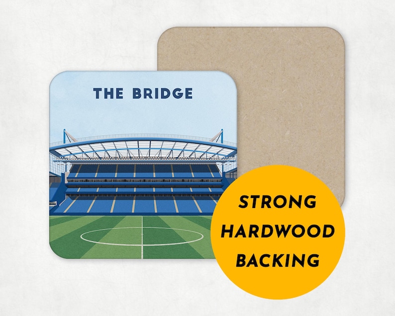 ANY Football Stadium Illustrated Coaster: Minimalist Style, Hardwood ...