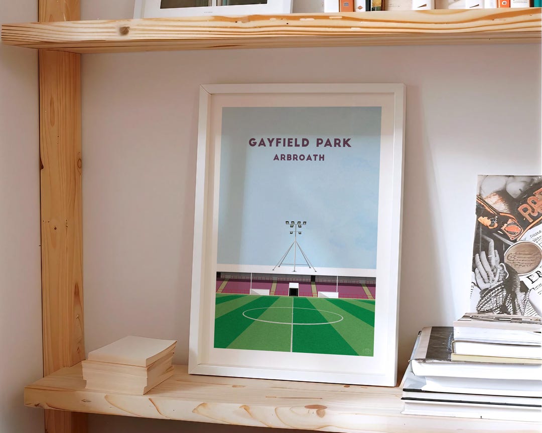 Arbroath Gayfield Park Football Stadium Print - Minimalist Sports Art ...