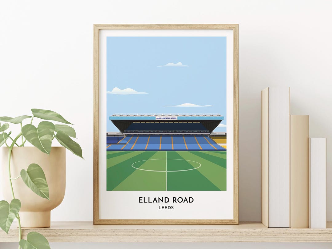 Leeds Football Contemporary Art Print, Elland Road Stadium Modern ...