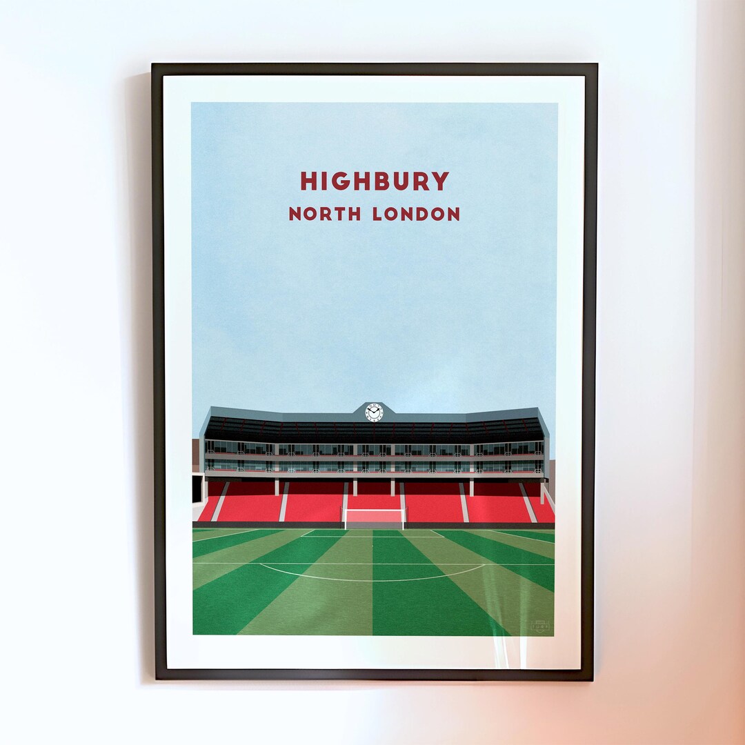 Arsenal Highbury Stadium Print – Retro Football Poster Gift Wall Art - Etsy