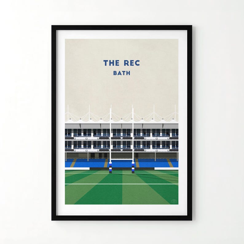 Bath Rugby the Rec Print – Recreation Ground Illustration – Rugby Wall ...