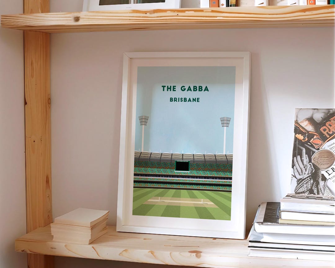 Brisbane the Gabba Cricket Ground Print - Illustrated Wall Art ...