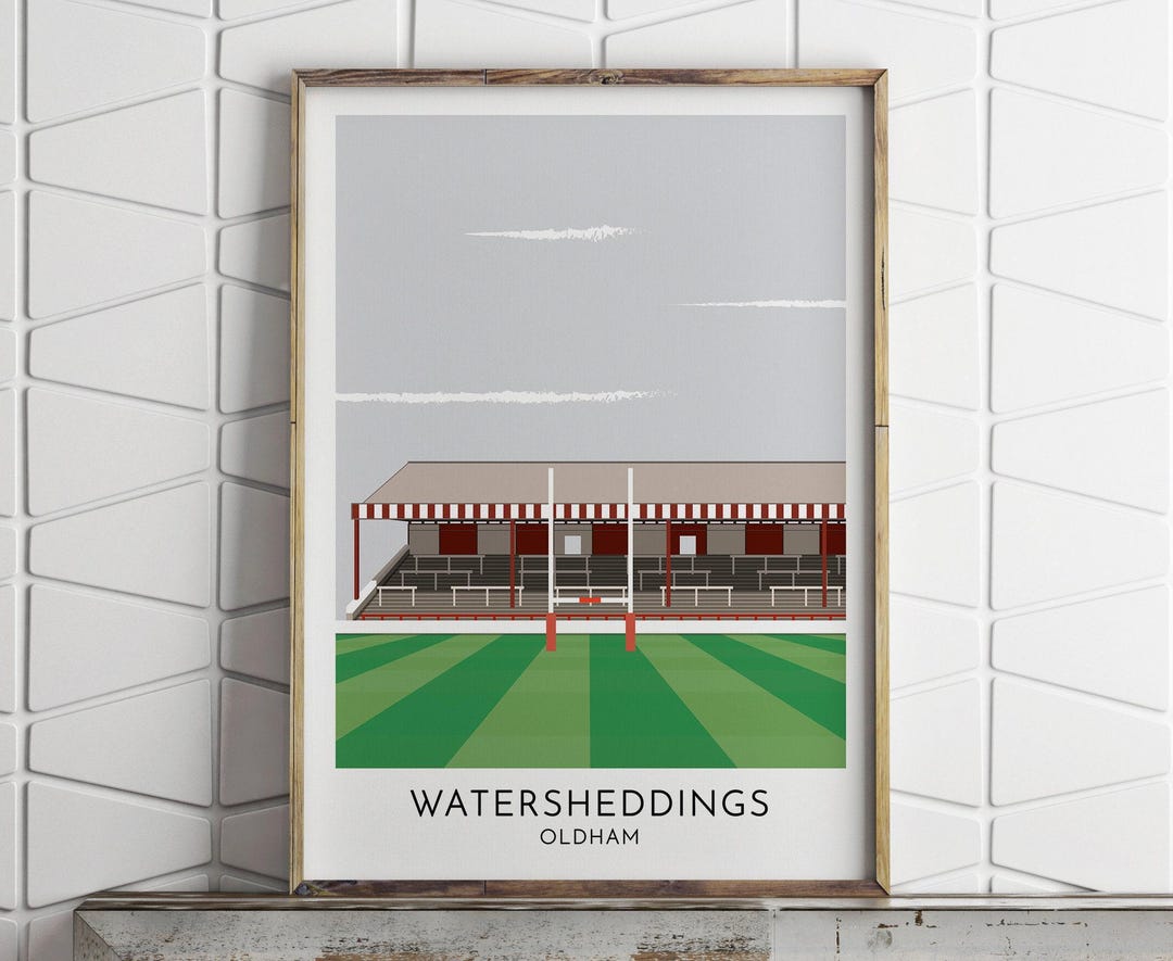 Oldham Rugby, Watersheddings, Roughyeds, Contemporary Print, Gift for ...