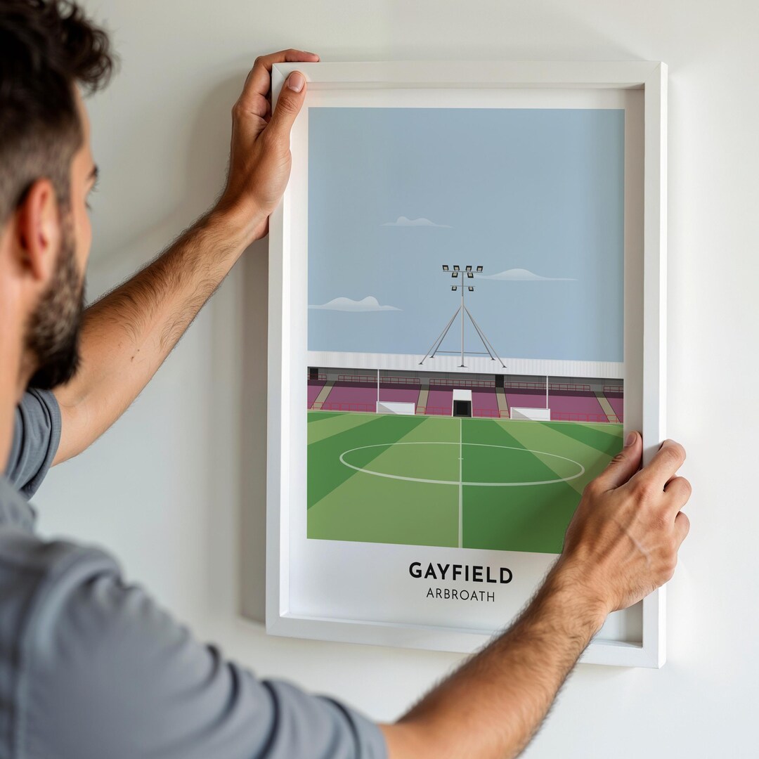 Arbroath Football Stadium Art Print, Gayfield Park Modern Digital ...