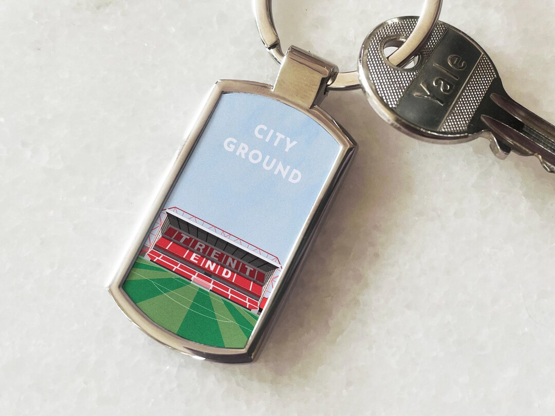 Nottingham Football Key Ring Gift | City Ground Art Soccer Keychain ...
