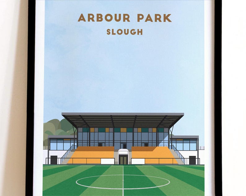 Slough Town Football Stadium Print: Contemporary Arbour Park Wall Art ...