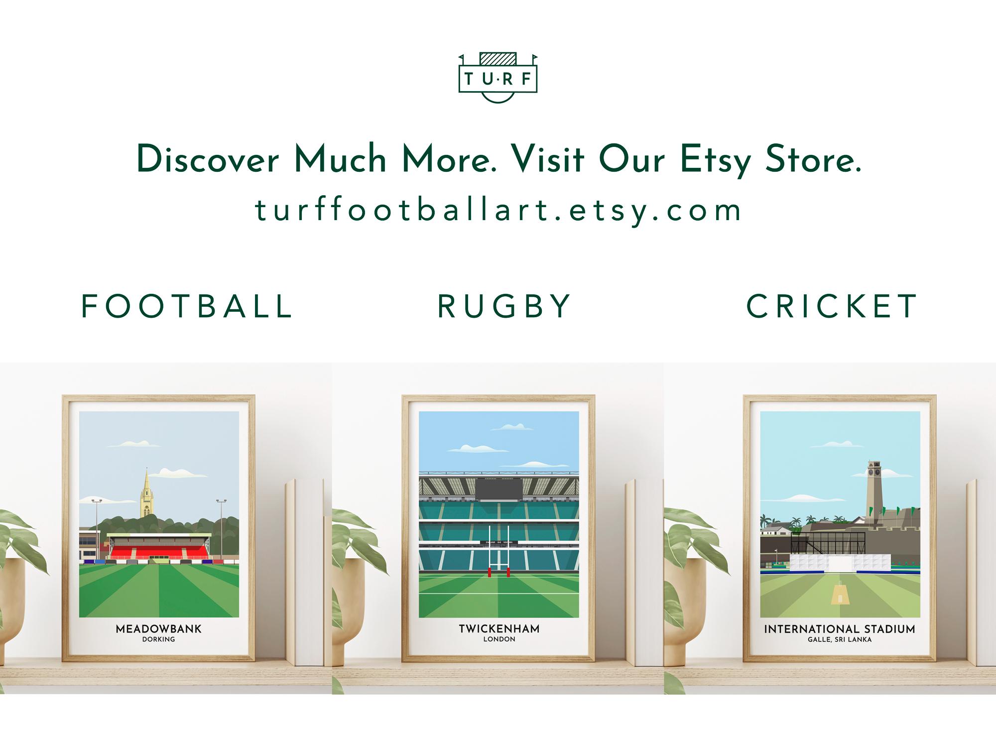 Stevenage FC Art Print, Broadhall Way Lamex Stadium Poster Illustration ...