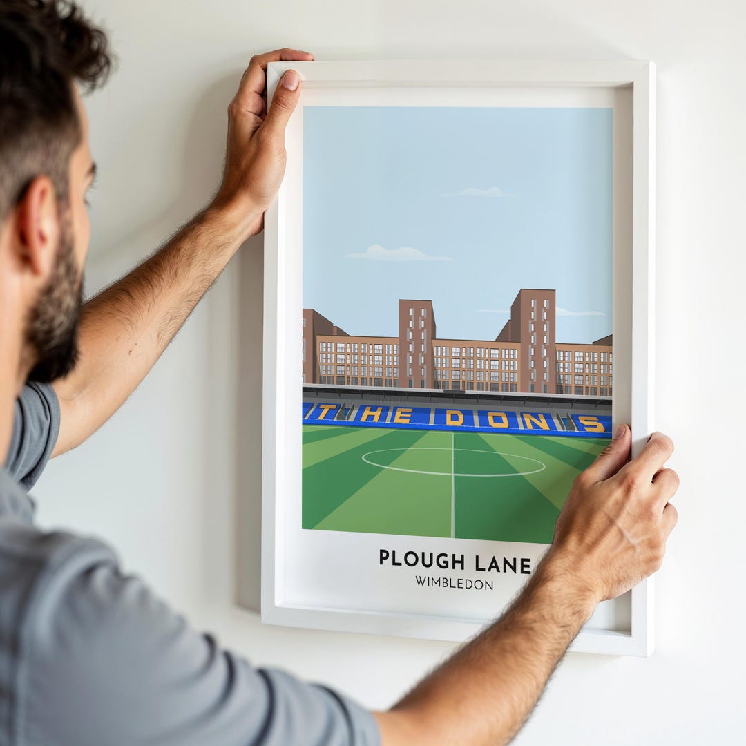 Wimbledon Football Print Gift, Plough Lane Illustrated Poster, Cherry ...
