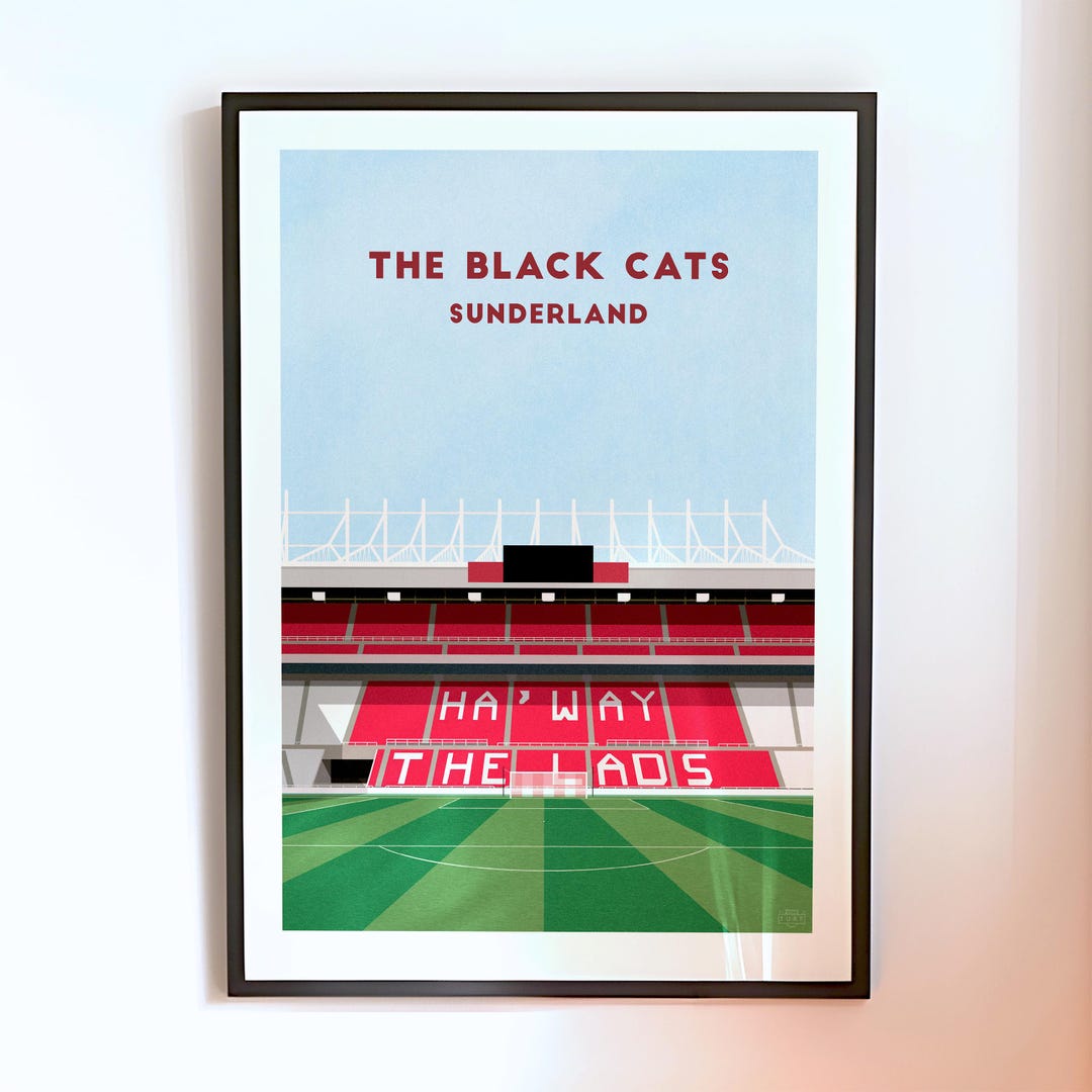 Sunderland Football Stadium Print: Minimalist Football Poster Keepsake ...
