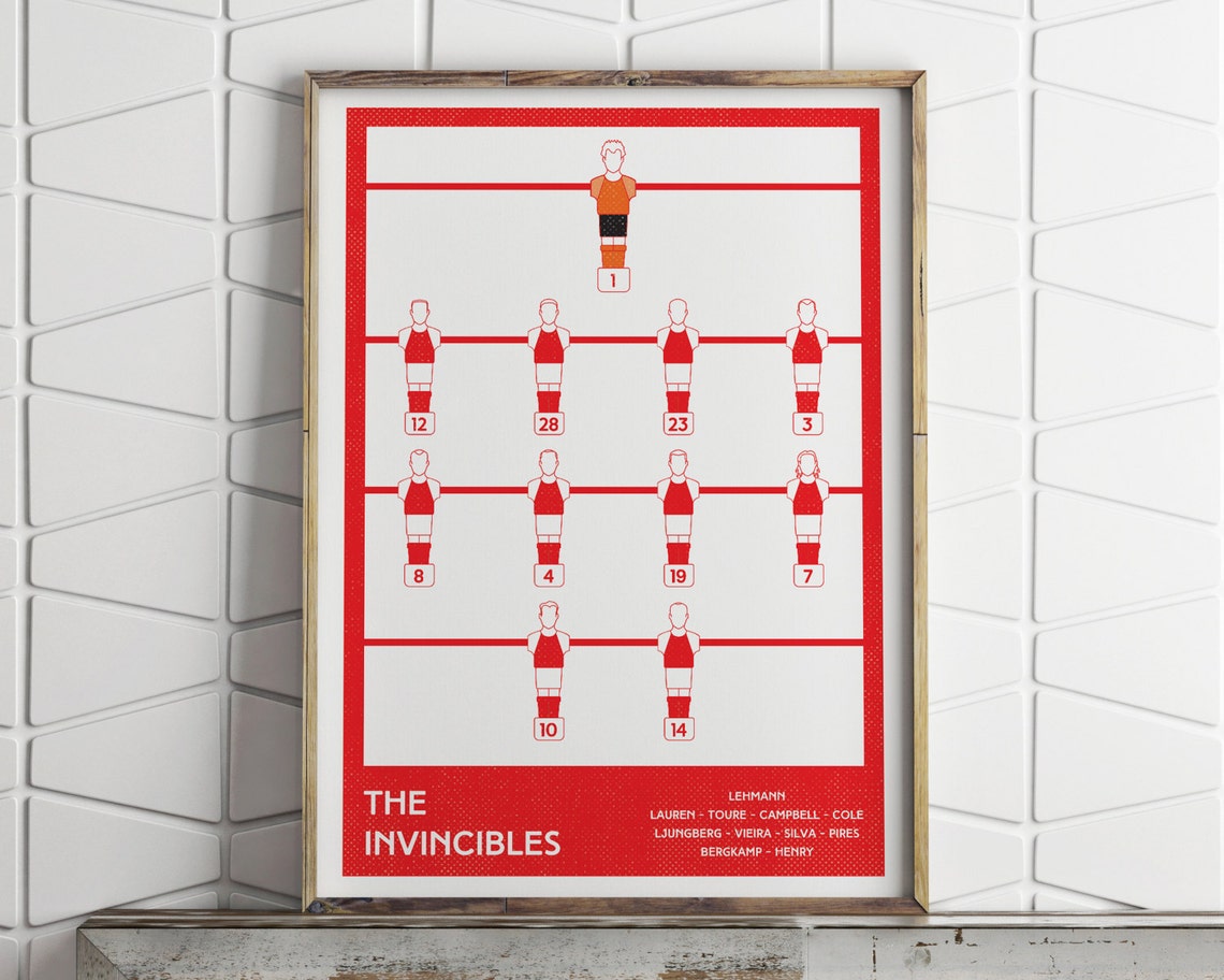 Arsenal Invincible Team Football Poster Soccer Print | Etsy UK