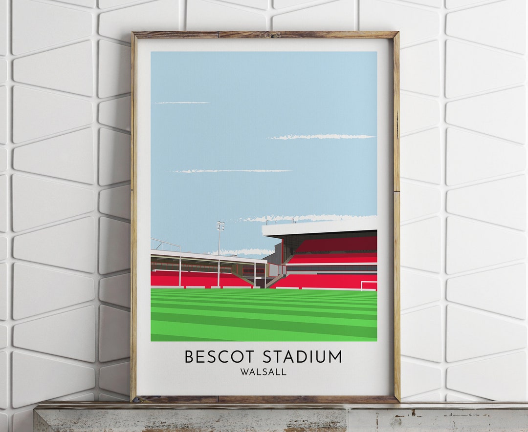 Walsall Fc Bescot Stadium Illustrated Print Football Poster - Etsy