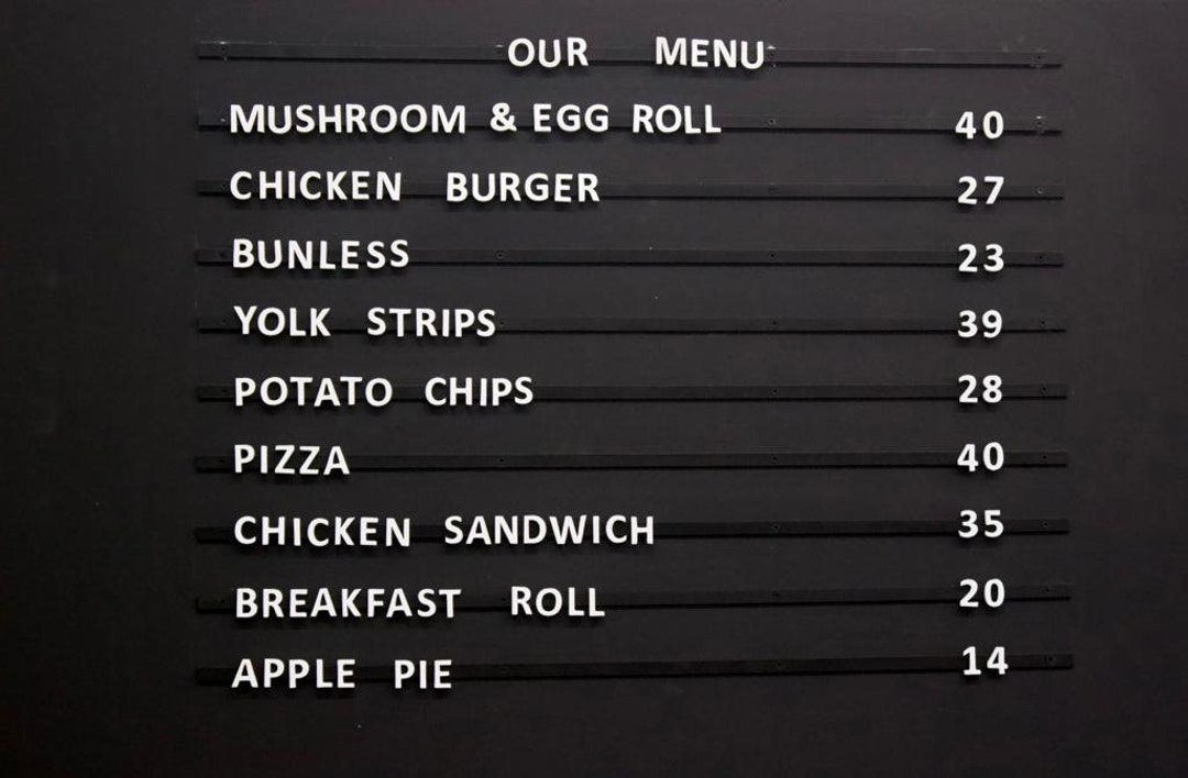 Letter Board Menu With Metal Bars Magnetic Letters Changable Metal ...