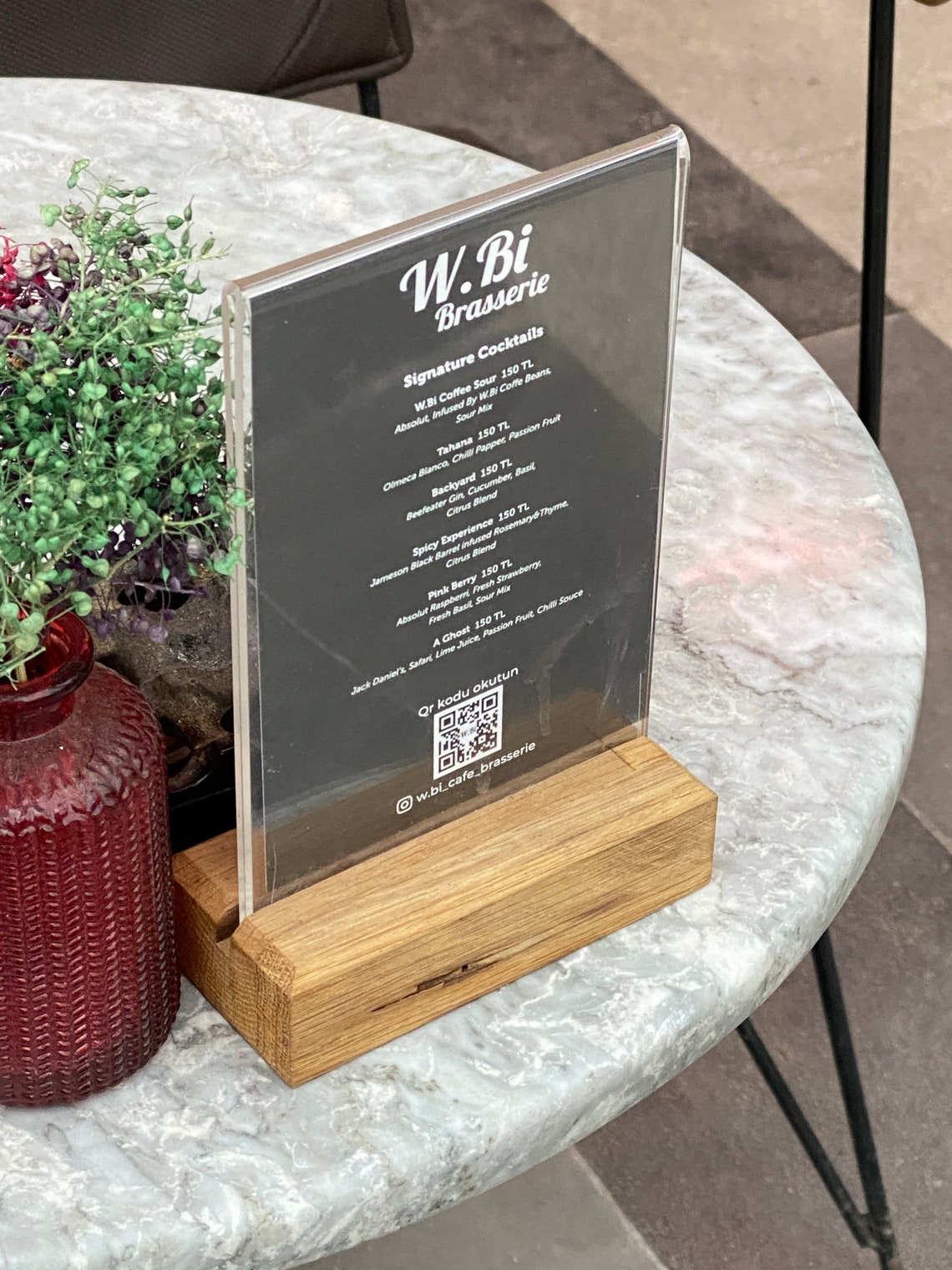 QR Code Menu or Wifi Display Stand | Etsy