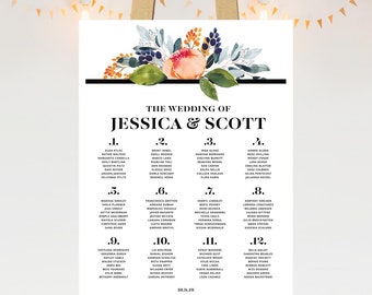 Colorful Seating Chart - Etsy