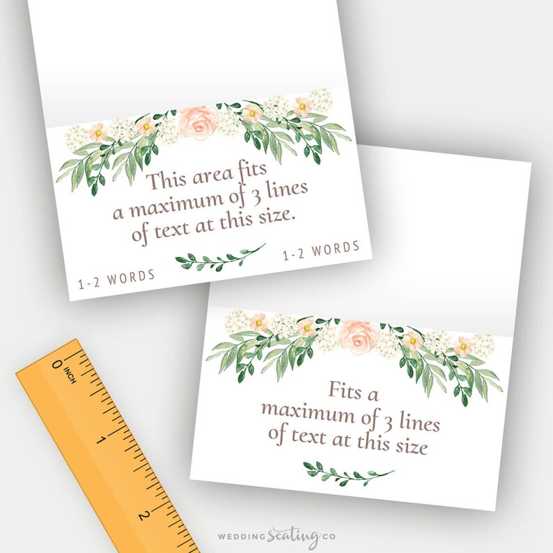 Avery Table Tents, Dinner Place Cards, Floral Spring Summer Wedding ...