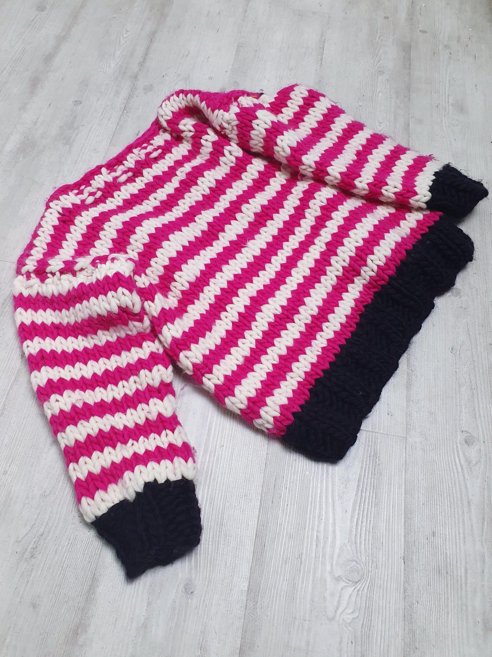 Super Chunky Stripe Oversize Jumper, Pdf Knitting Pattern, Size S/M, M ...