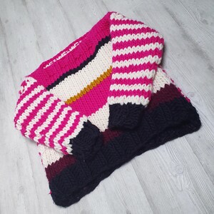 Super Chunky Stripe Oversize Jumper, Pdf Knitting Pattern, Size S/M, M ...