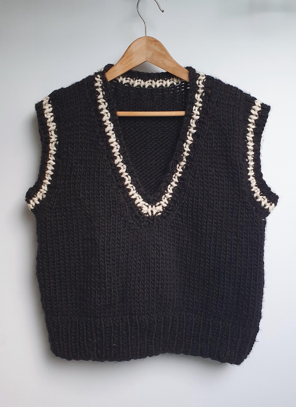 Chunky Deep V-neck Knitted Tank, PDF Knitting Pattern, Sizes XS - XL ...