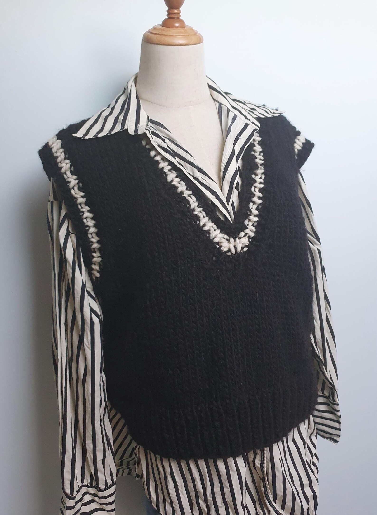 Chunky Deep V-neck Knitted Tank, PDF Knitting Pattern, Sizes XS - XL ...