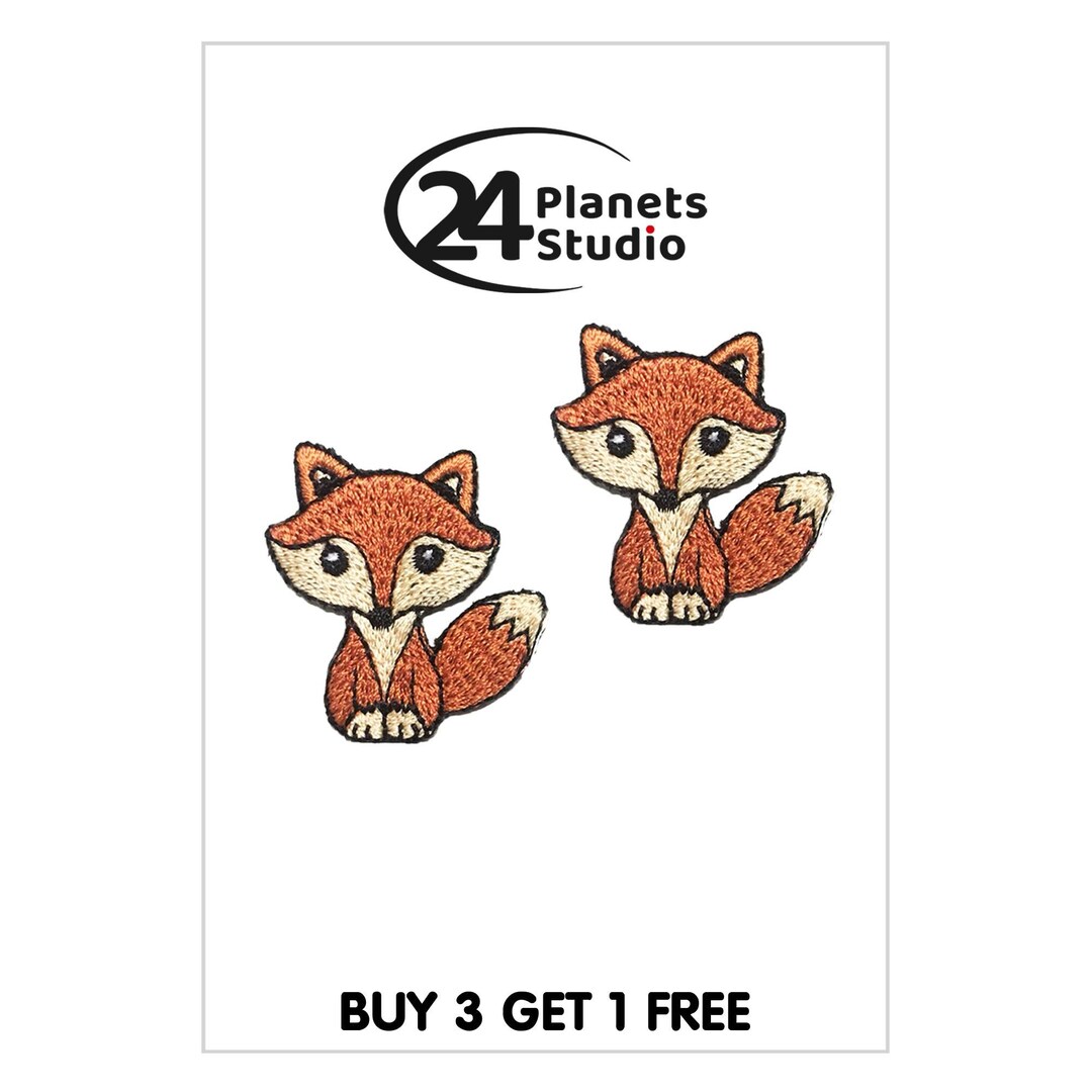 2 of Mini Fox Iron on Patches by 24planetsstudio - Etsy