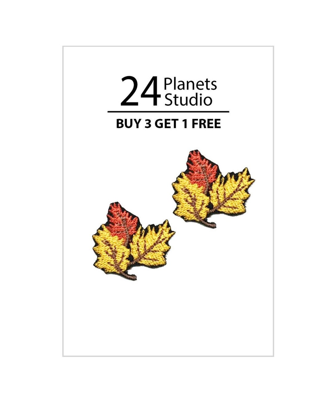2 of Mini Autumn Leaf Iron on Patches by 24planetsstudio - Etsy