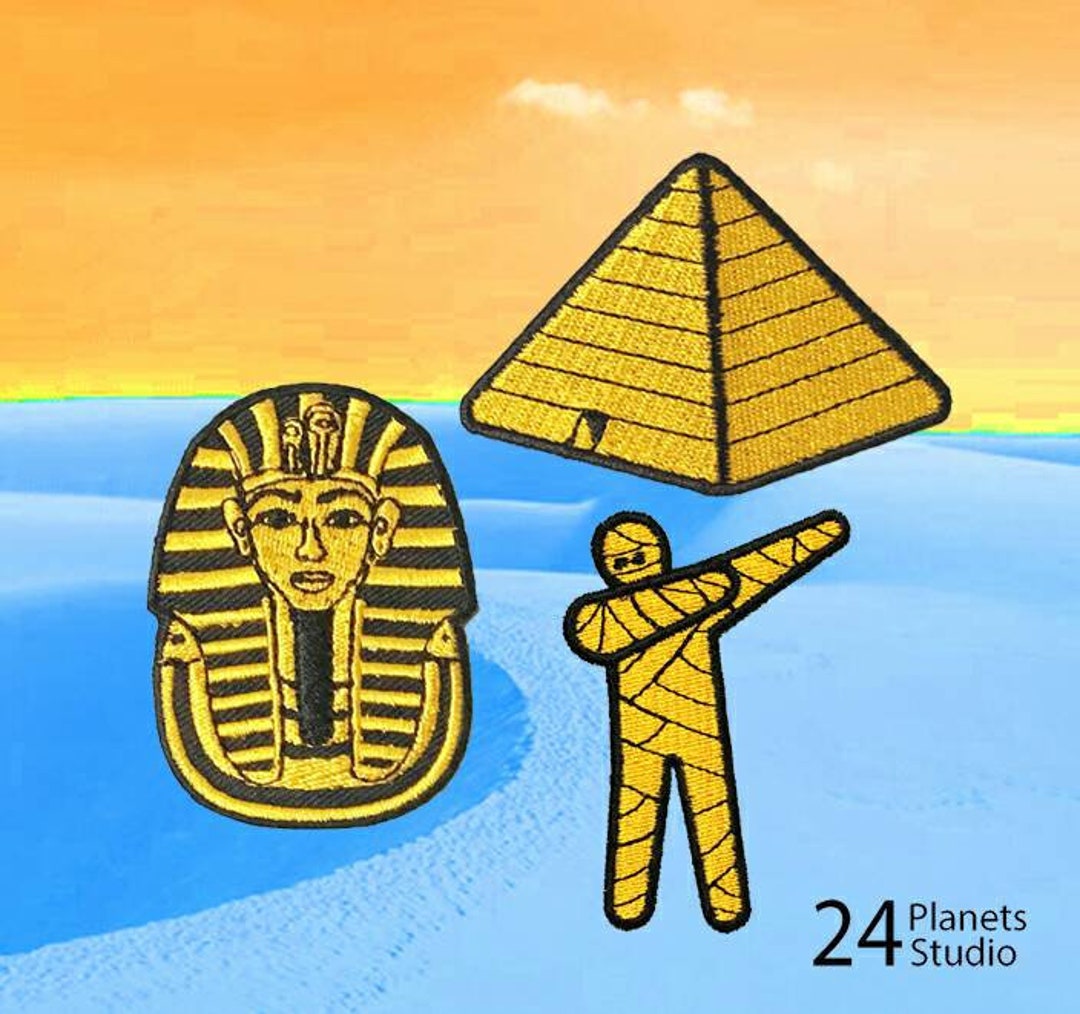 Ancient Egypt Golden Pharaoh Pyramid Mummy DAB Iron on Patch by ...