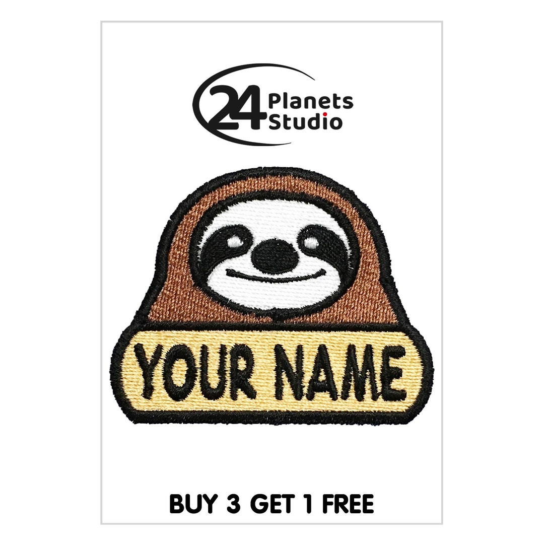 Sloth Custom Personalized Iron on Patch by 24planetsstudio Your Text ...