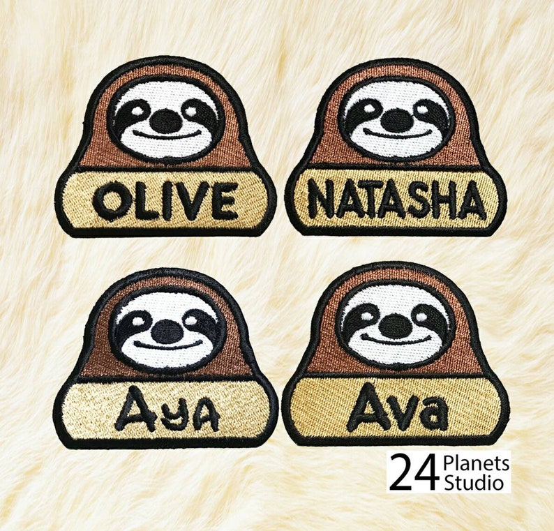 Sloth Custom Personalized Iron on Patch by 24planetsstudio Your Text ...