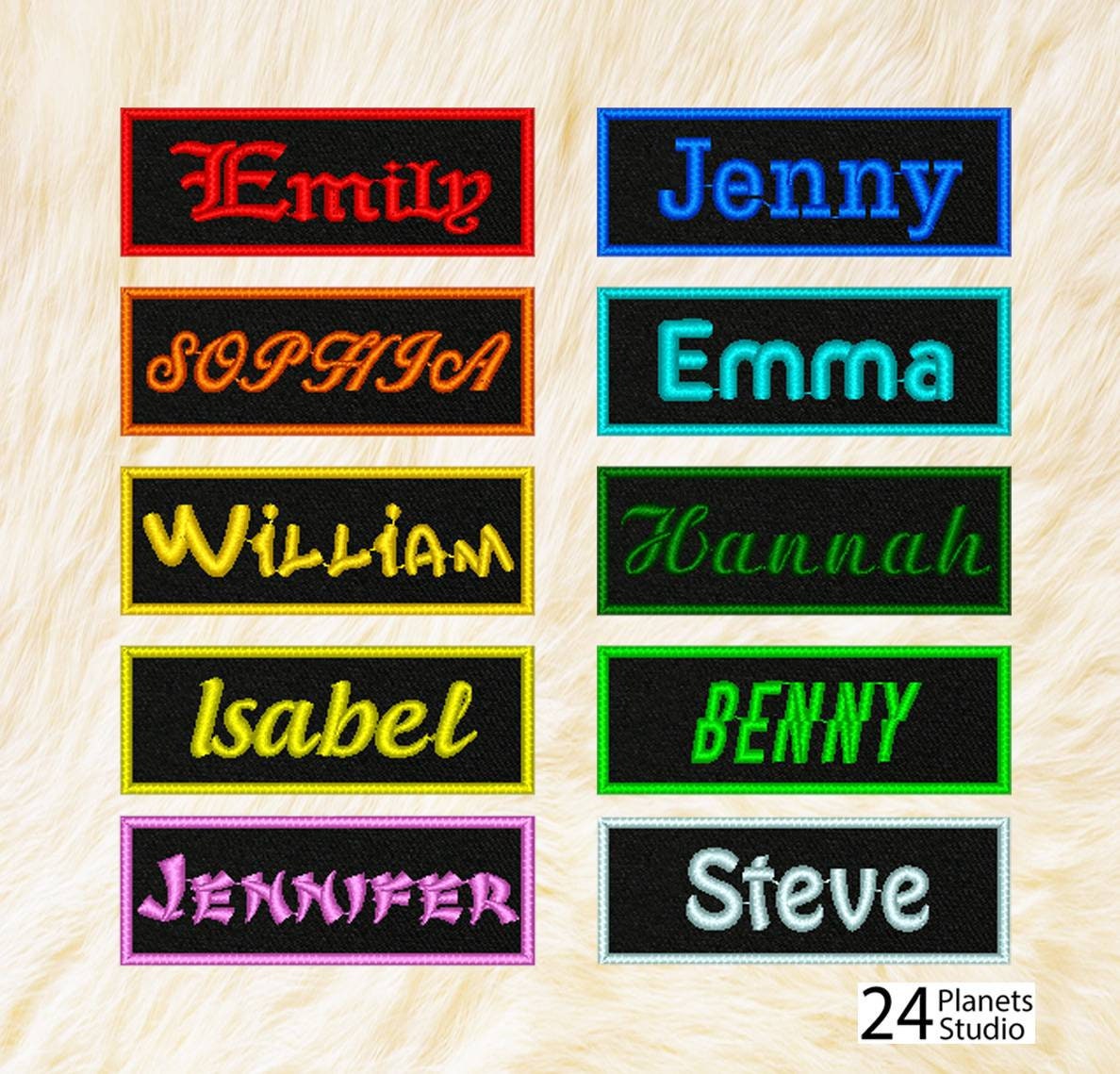 Custom Personalized Rectangle Iron on Patch by 24planetsstudio - Etsy