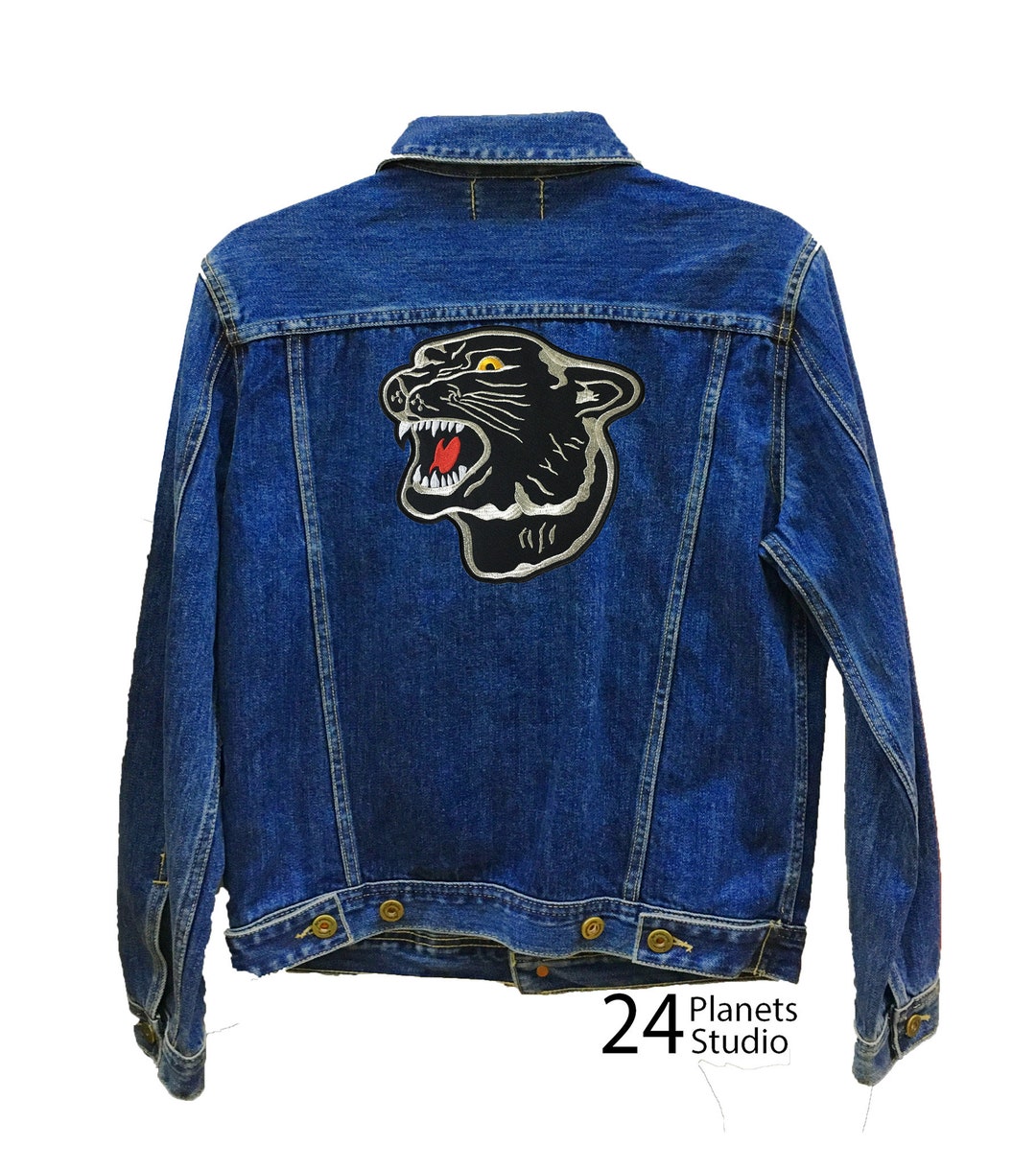 Large Black Panther Large Iron on Patch by 24planetsstudio Jacket Patch ...