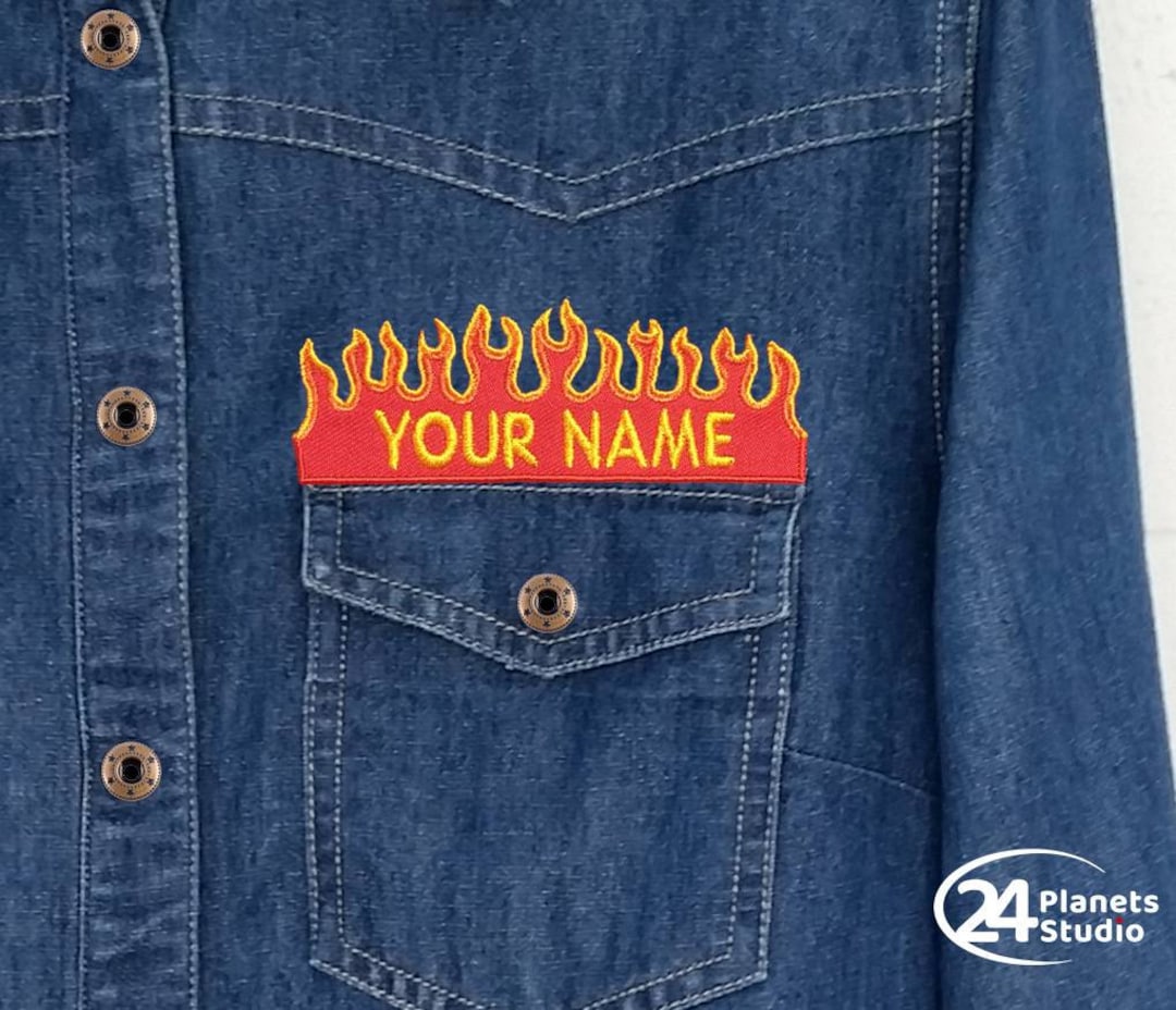 Fire Flame Custom Personalized Iron on Patch by 24planetsstudio Your ...