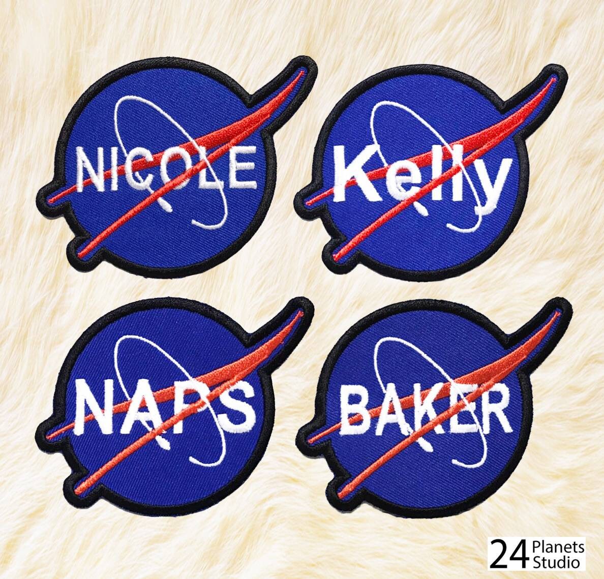 NASA Logo "your Name" Iron on Patch by 24planetsstudio Personalized ...