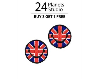 2 of Mini Smiley Face Iron on Patches by 24planetsstudio | Etsy