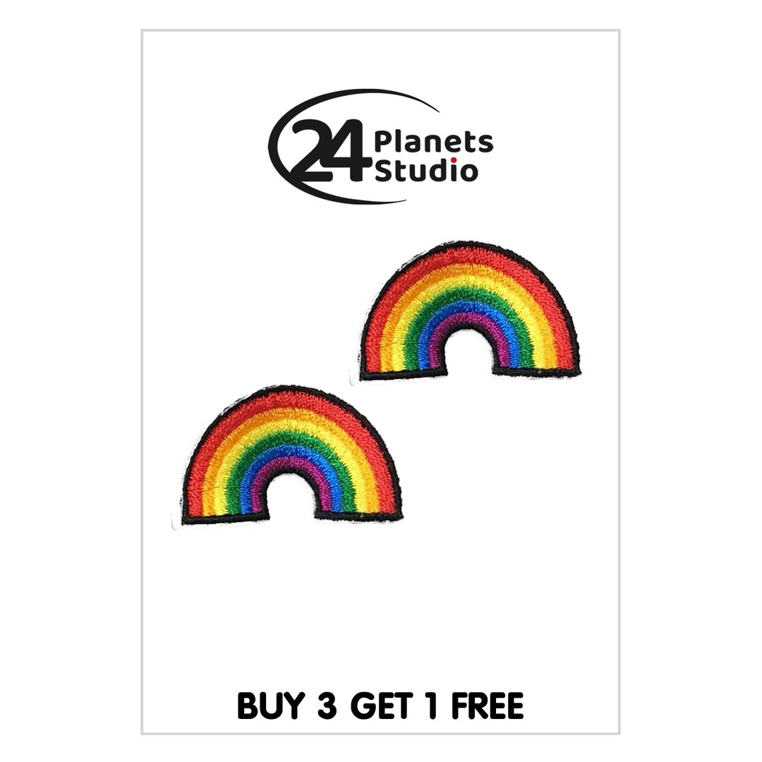 2 of Mini Rainbow Iron on Patches by 24planetsstudio - Etsy