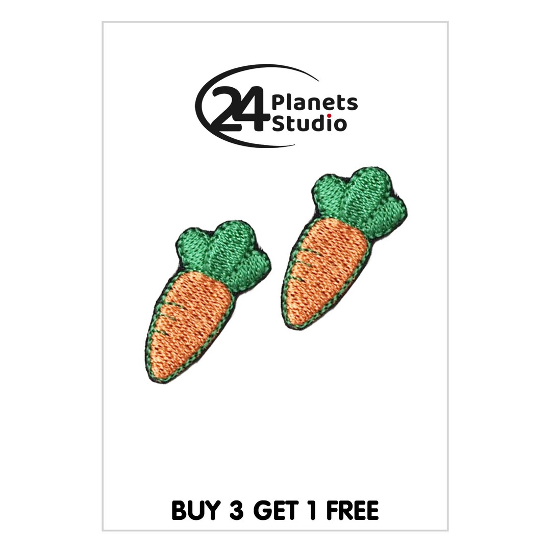 2 of Mini Carrot Iron on Patches by 24planetsstudio - Etsy
