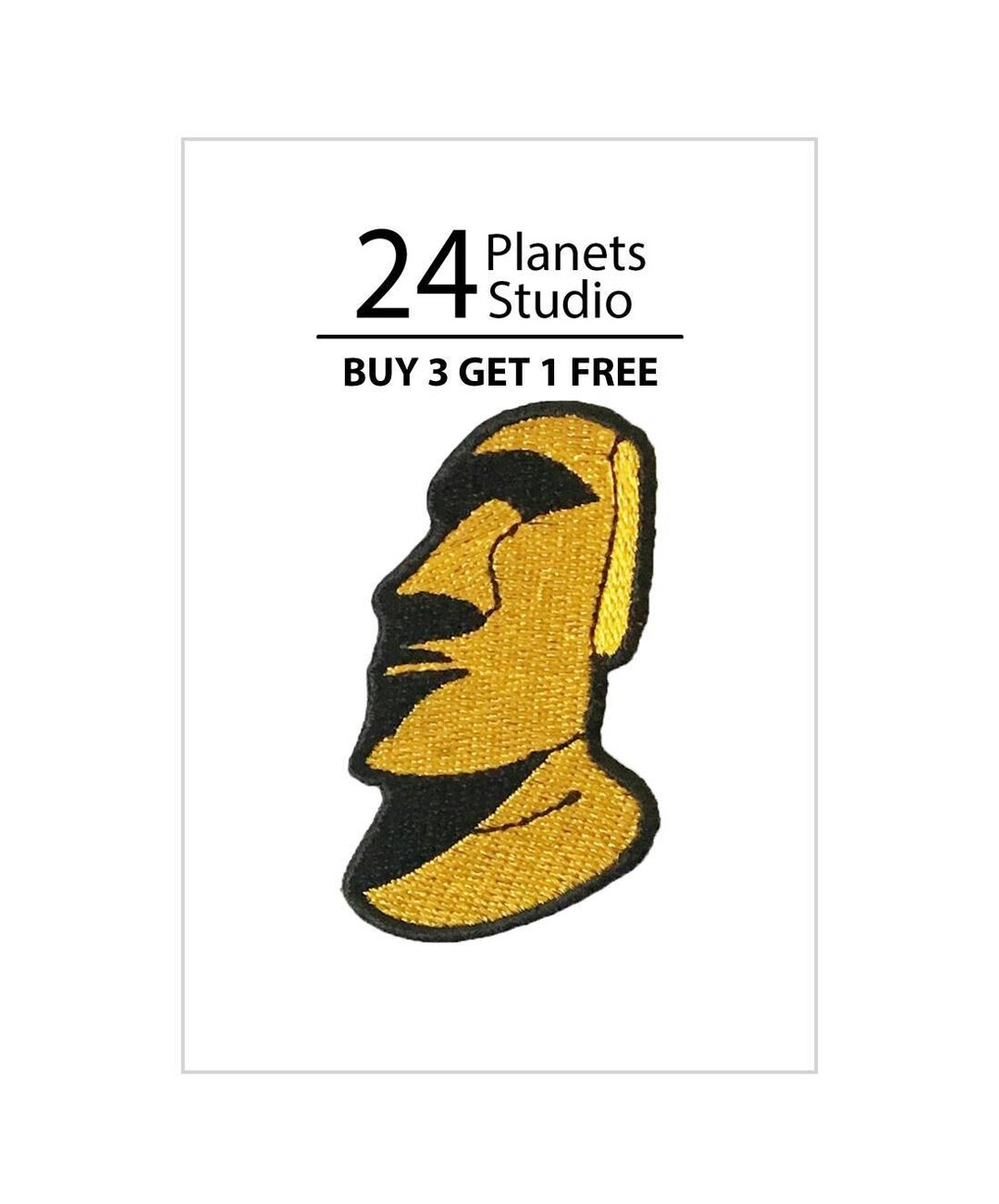 Golden Moai Iron on Patch by 24planetsstudio - Etsy
