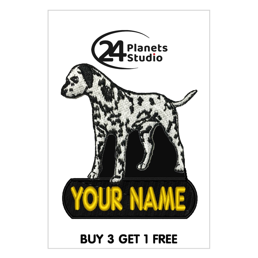 Dalmatian "your Name" Iron on Patch by 24planetsstudio Custom Text ...