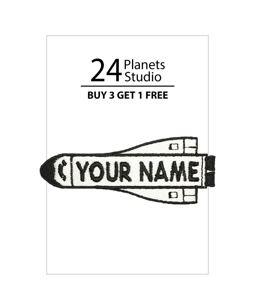 Space Shuttle "your Name" Iron on Patch by 24planetsstudio Your Text ...