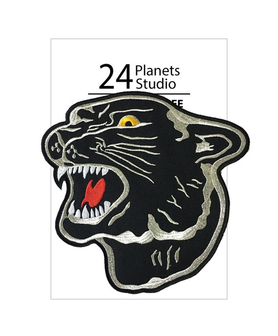 Big Black Panther Iron on Patch by 24planetsstudio | Etsy