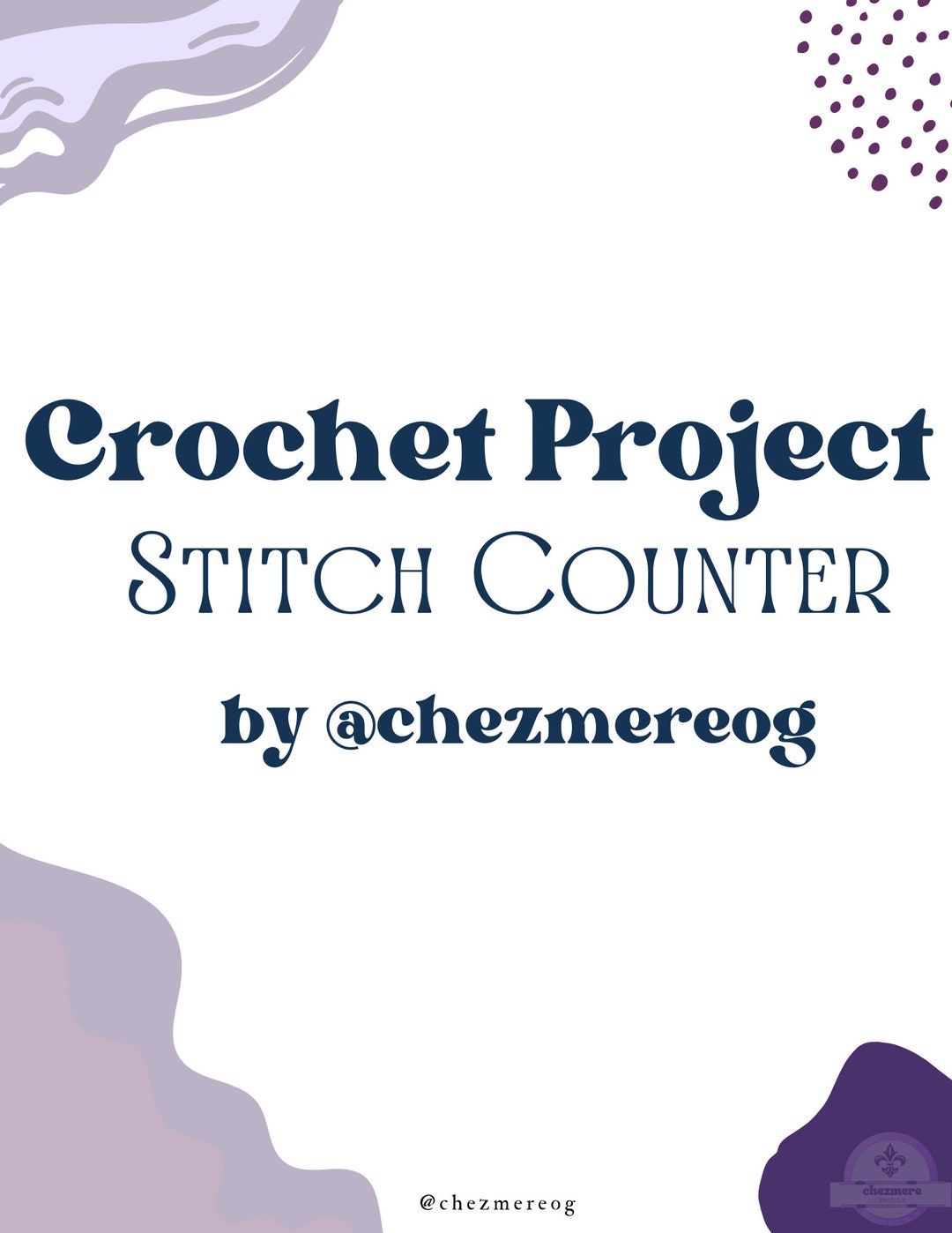 Stitch Counter Printable, PDF Download, Crochet Stitch Tracker - Etsy