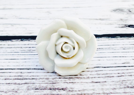 8 flower drawer pulls ceramic dresser knobs shabby chic drawer | Etsy